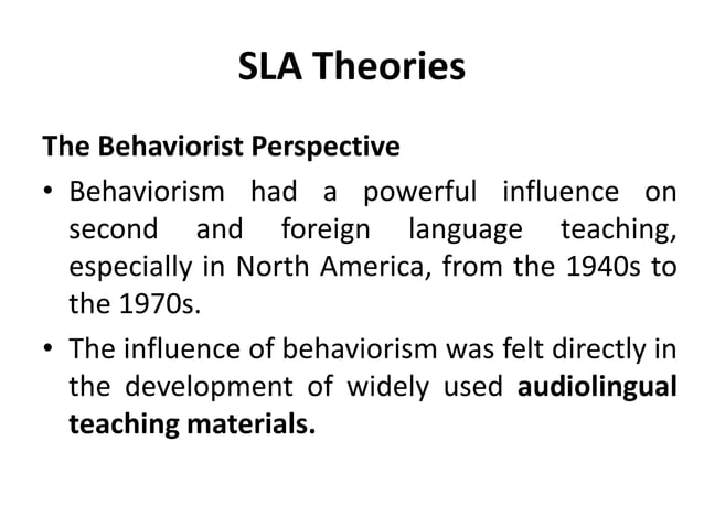 Sla theories 10 | PPTX