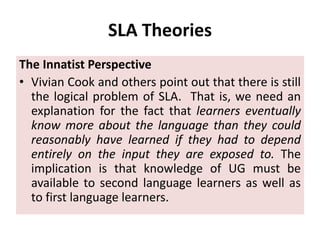 Sla theories 10 | PPTX