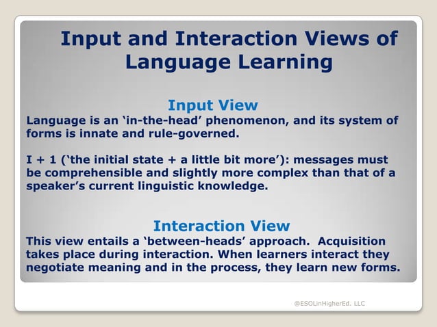 SLA Theories-Chapter 6 | PPTX | Education