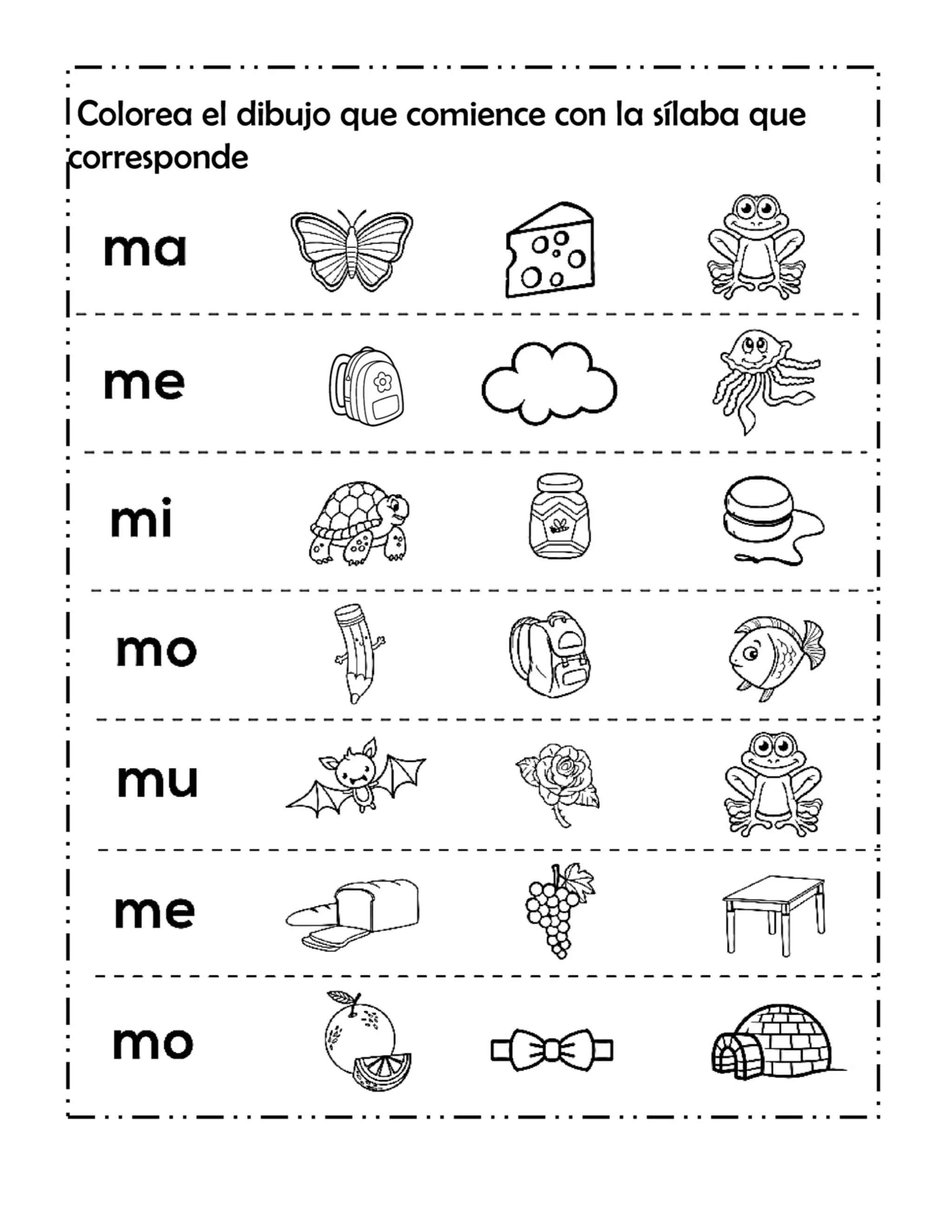 Actividades Con La Silaba Ma Me Mi Mo Mu Pdmrea