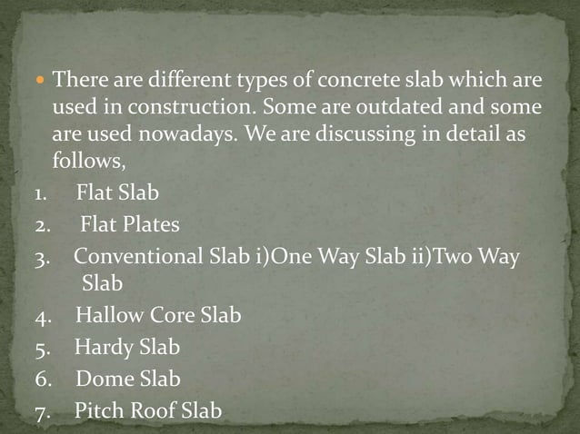 What Is A Slab? And What Are The Different Types Of Slab? | PPTX