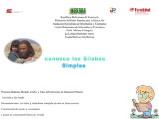Sílabas simples | PPT
