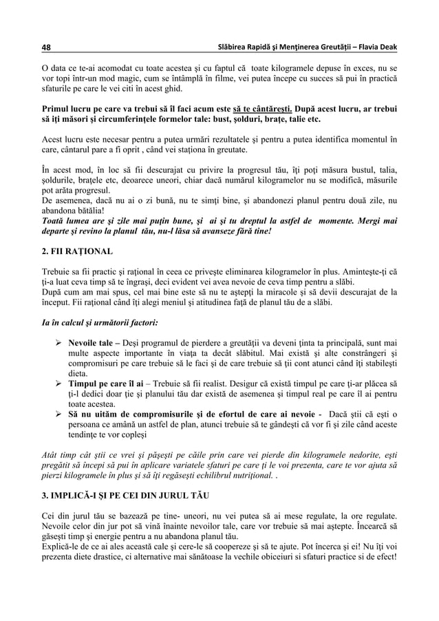 Slabire rapida si mentinerea greutatii | PDF