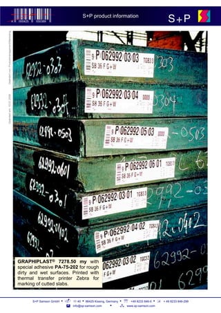 S+P Slab Labeling | PDF