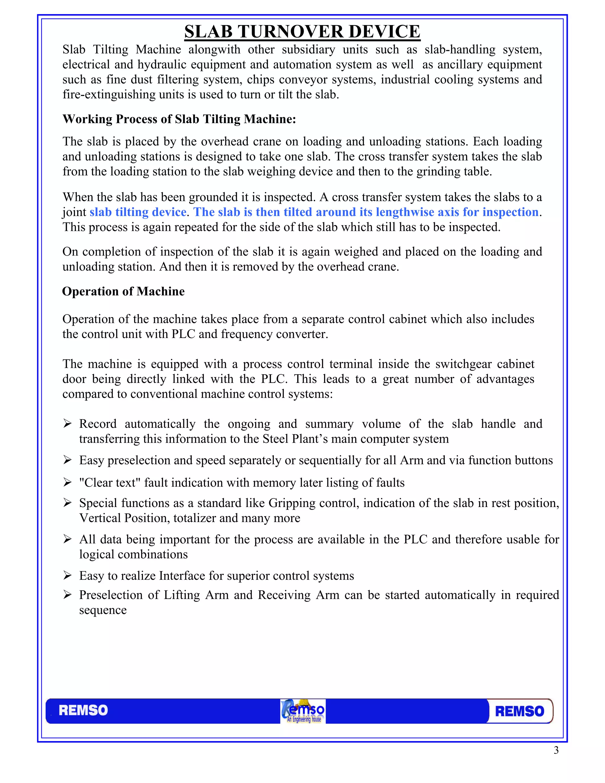 Slab tilting machine | PDF