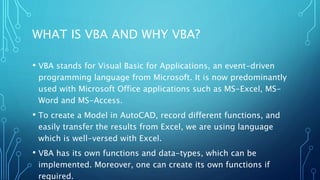 Design & Modelling of Slab using Macro, VBA & AutoCAD | PPTX | Desktop Publishing | Computer ...