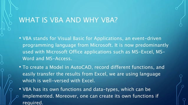 Design & Modelling of Slab using Macro, VBA & AutoCAD | PPT