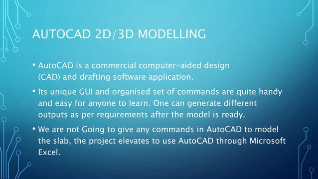 Design & Modelling of Slab using Macro, VBA & AutoCAD | PPTX | Desktop ...