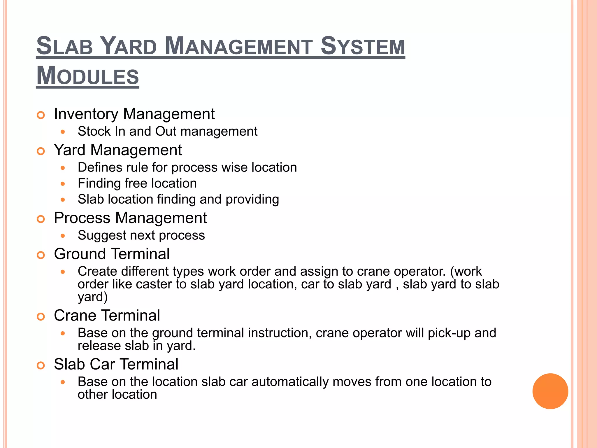 Slab Yard Management System - 3D Application | PPSX