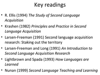 Second Language Acquisition by David Nunan | PPT
