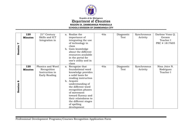 School Learning Action Cell for 2024 - 2025 | DOCX