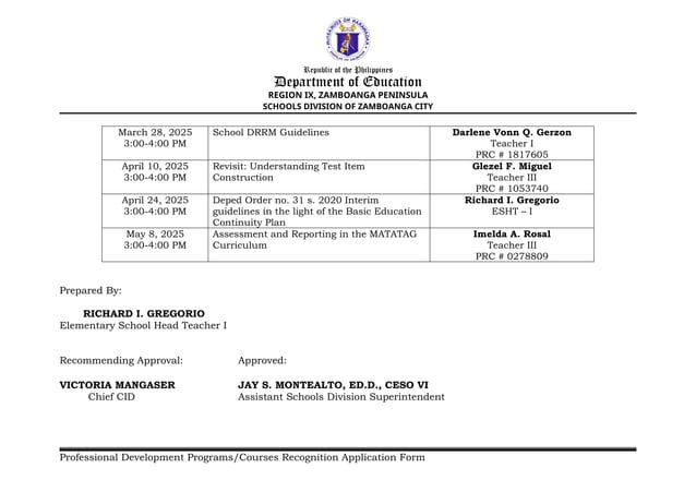 School Learning Action Cell for 2024 - 2025 | DOCX