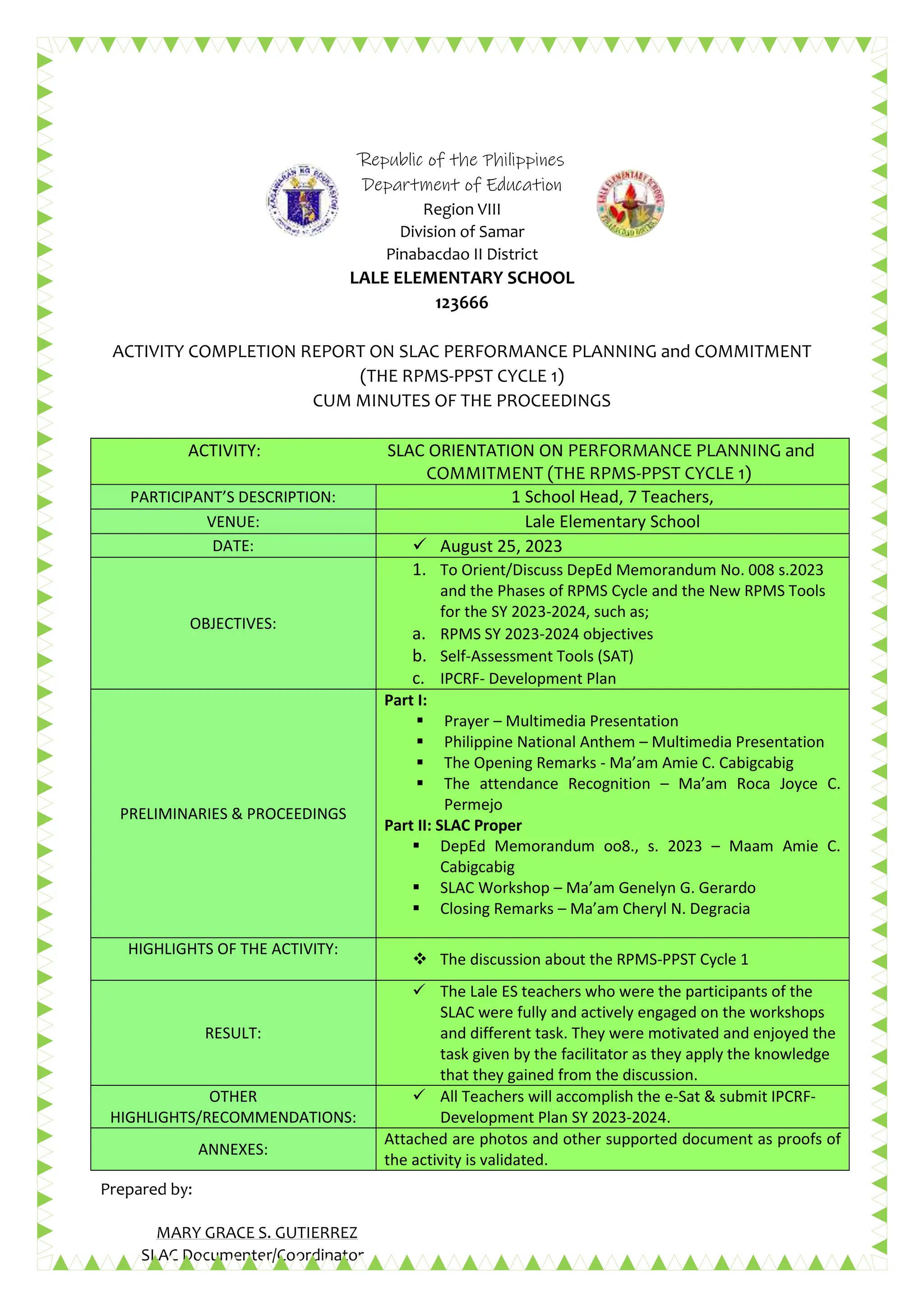 SLAc ACR for Performance Planning and Commitment (RPMS Cycle Phase 1).docx