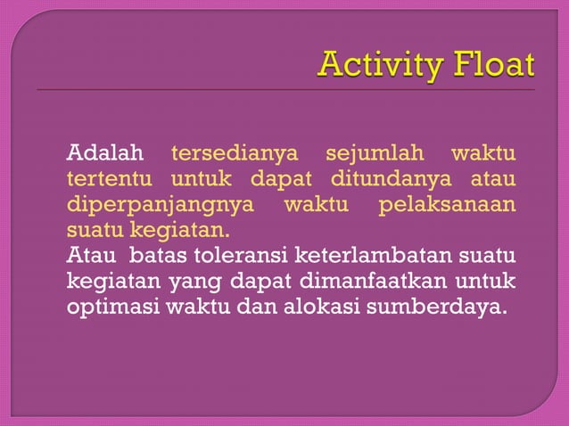 Slack dan float | PDF