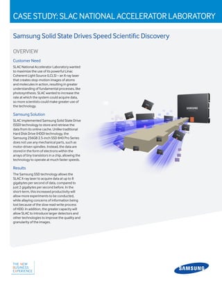 Samsung SSDs Speed Scientific Discovery | PDF