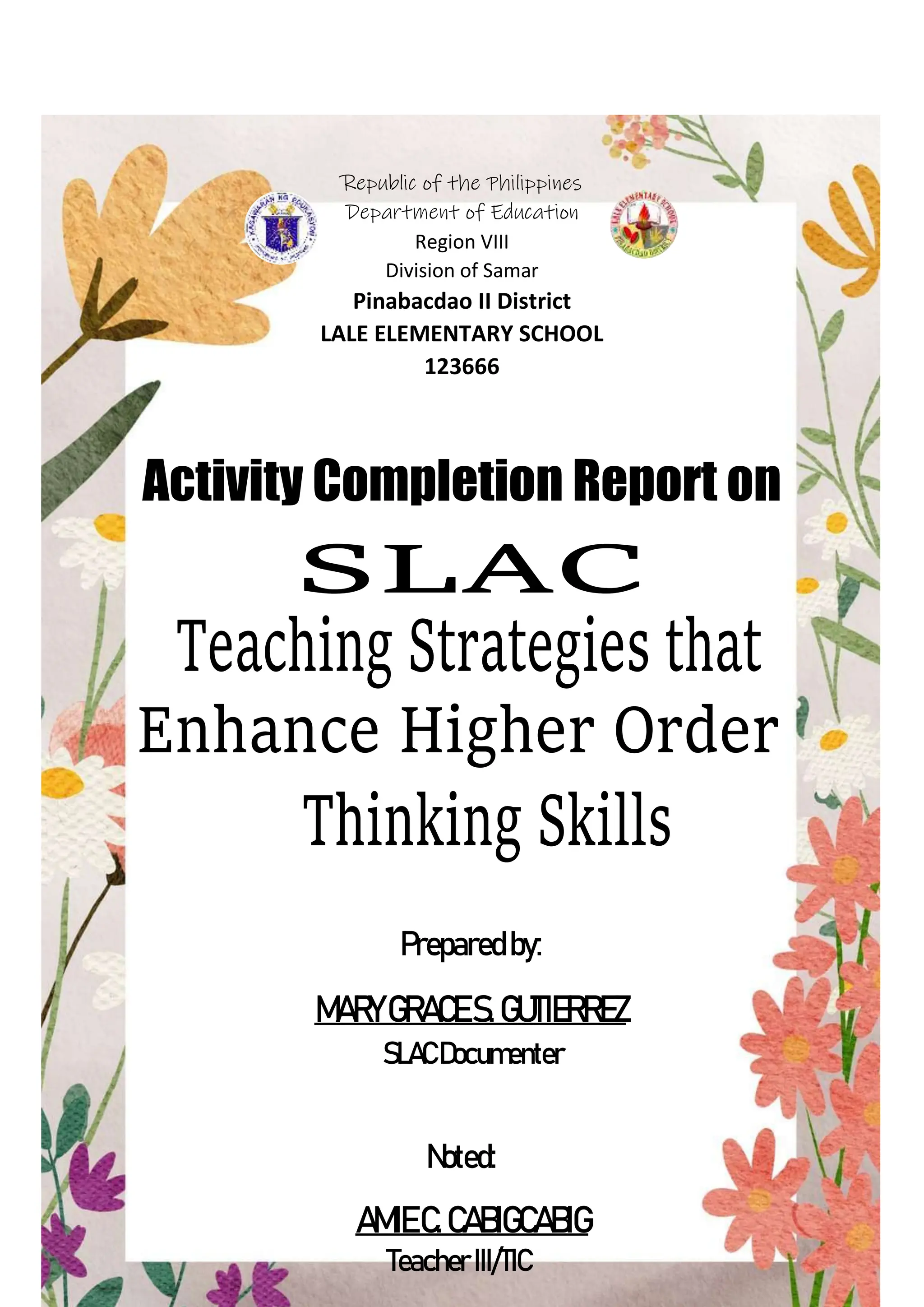 SLAC on Teaching strategies that Enhance HOTS 9-1-23.docx