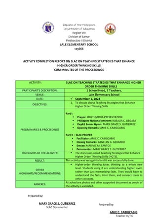 SLAC on Teaching strategies that Enhance HOTS 9-1-23.docx