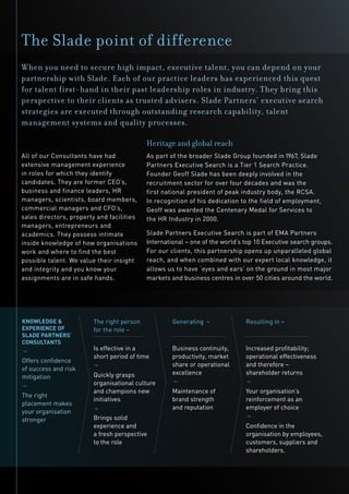 Slade Partners Brochure 2011 | PDF