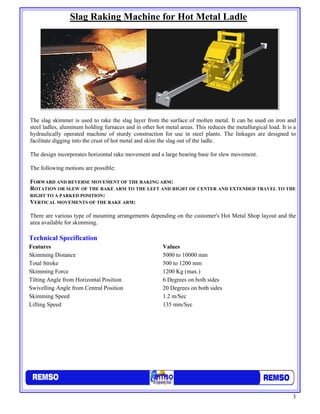 Slag raking machine for hot metal ladle | PDF