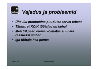 Rolf Relander, Motivatsioonisüsteemid Belluses | PPT