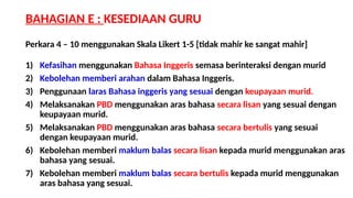 Slaid Instrumen pemantauan DLP Sarawak dual language | PPTX