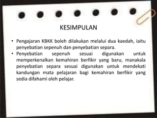 Teknik KBKK dalam PdP | PPTX