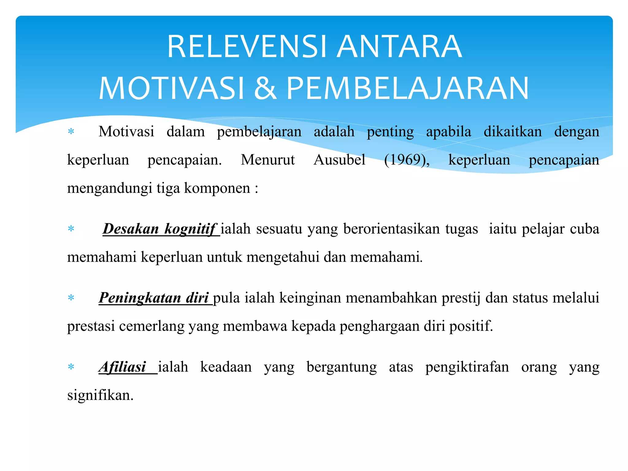 Faktor Motivasi Ke Atas Pelajar Beraliran Agama Dalam Pembelajaran ...