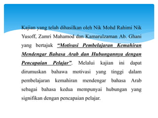 Faktor Motivasi Ke Atas Pelajar Beraliran Agama Dalam Pembelajaran ...