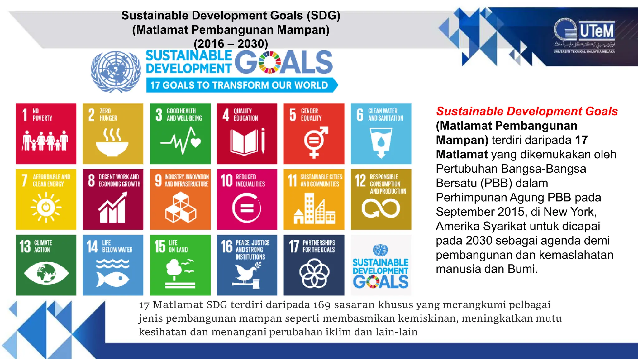 Pengenalan lengkap SDG sumber dari UTem Malaysia | PDF
