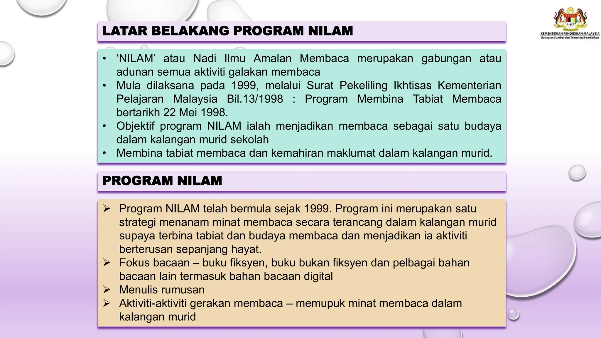Slaid Taklimat Program NILAM 2021 malaysia | PDF