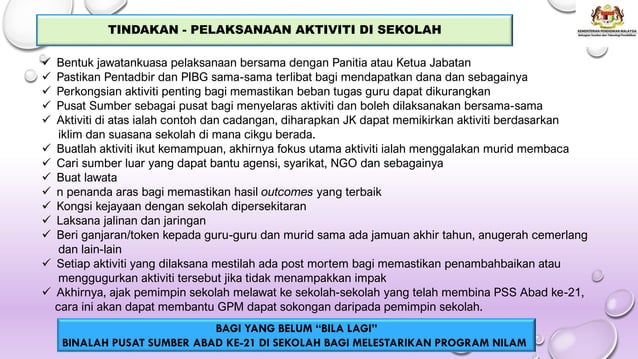 Slaid Taklimat Program NILAM 2021 malaysia | PDF