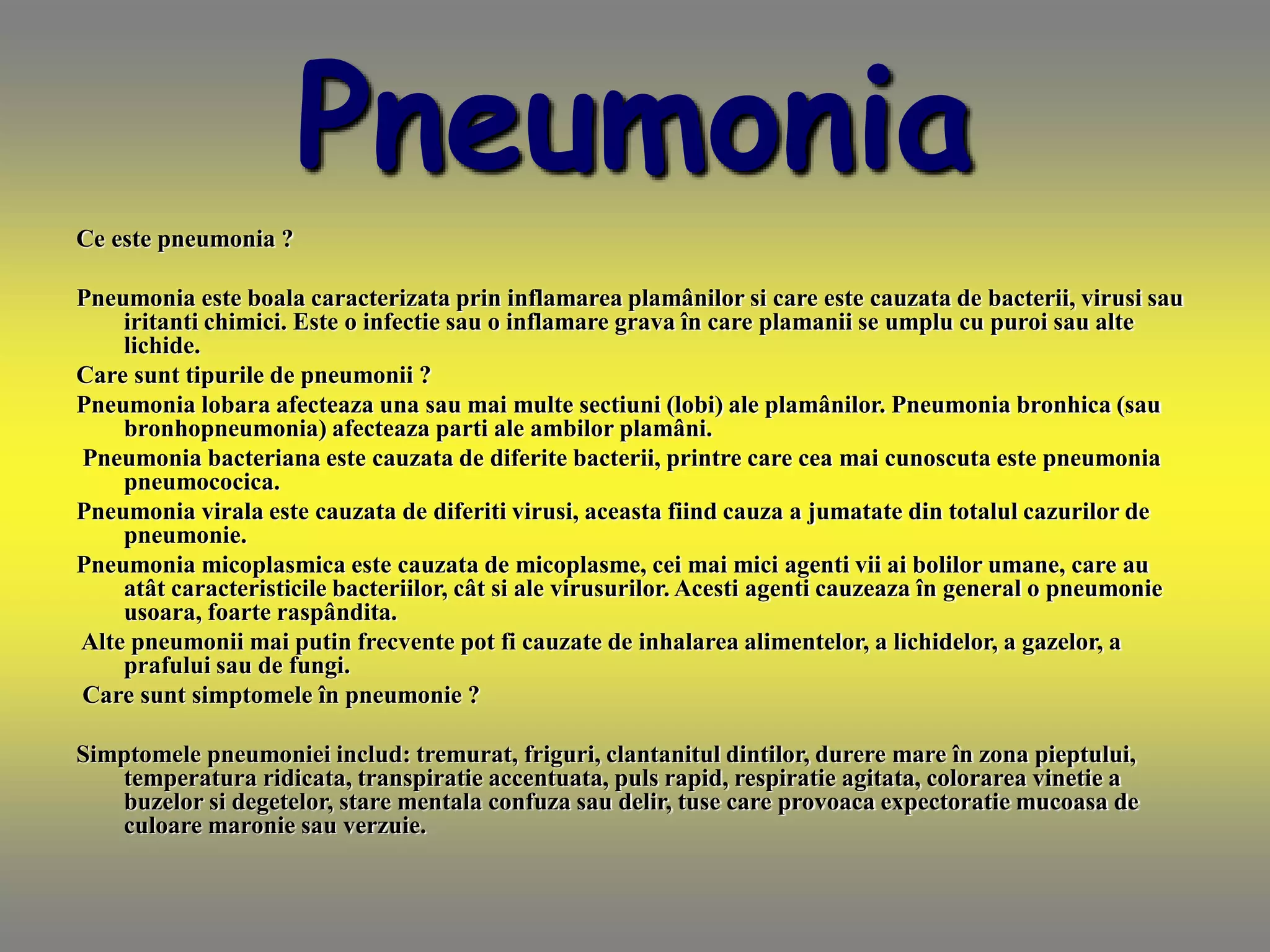 Slaiduri bolile organelor respiratorii | PPT