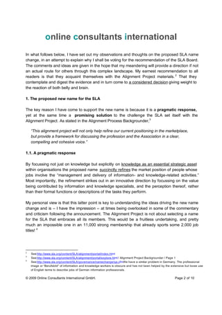 SLA Name Change - A View From Germany | PDF