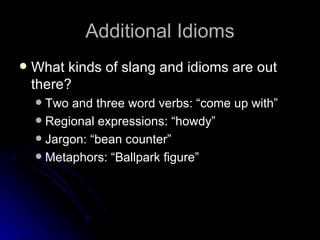 Slang And Idioms On Campus | PPT