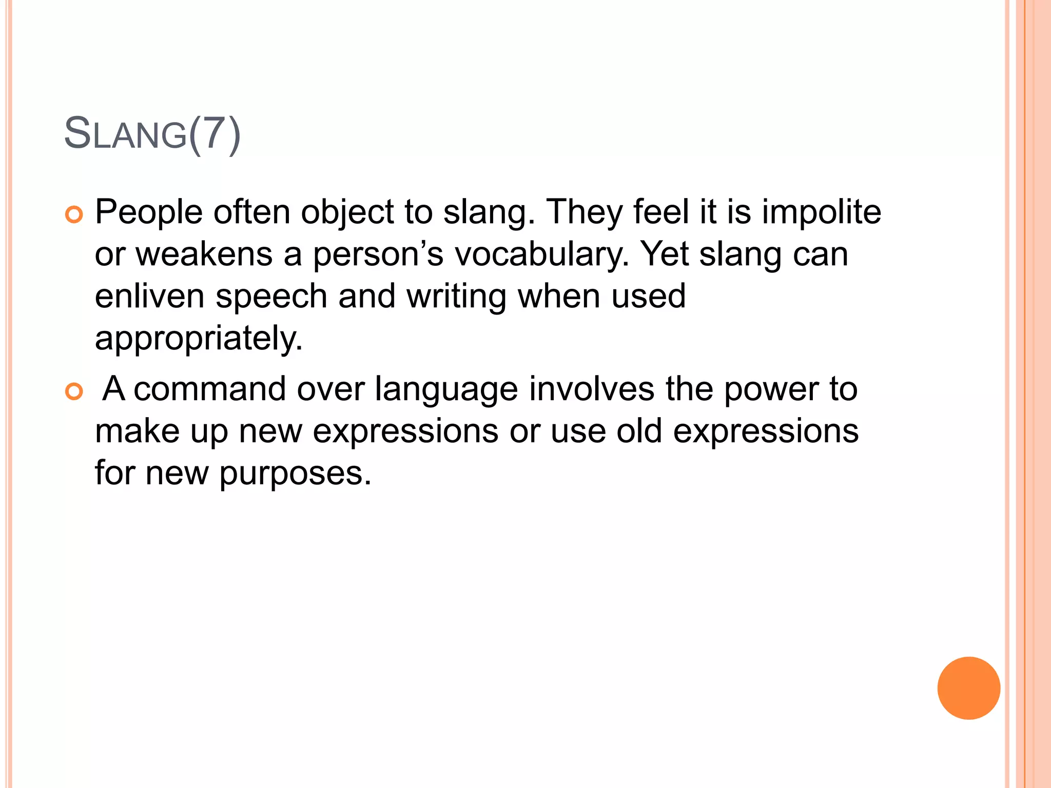 Slang versus jargon | PPTX