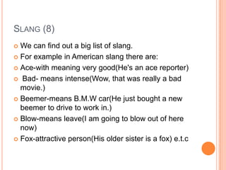 Slang versus jargon | PPTX