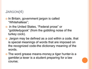 Slang versus jargon | PPTX
