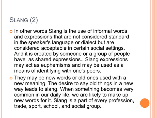 Slang versus jargon | PPTX