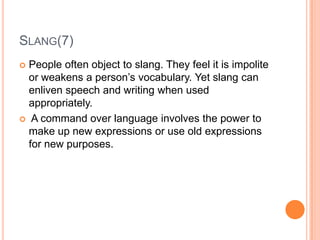 Slang versus jargon | PPTX