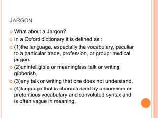 Slang versus jargon | PPT
