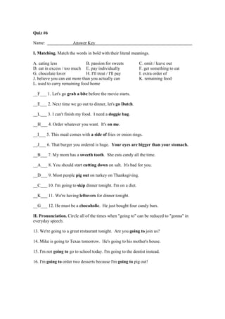 Slang worksheets quizzes | PDF