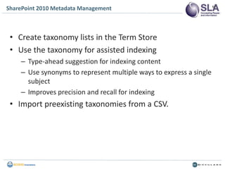 Drilling Down to the Challenges of SharePoint Taxonomy Implementation | PPT