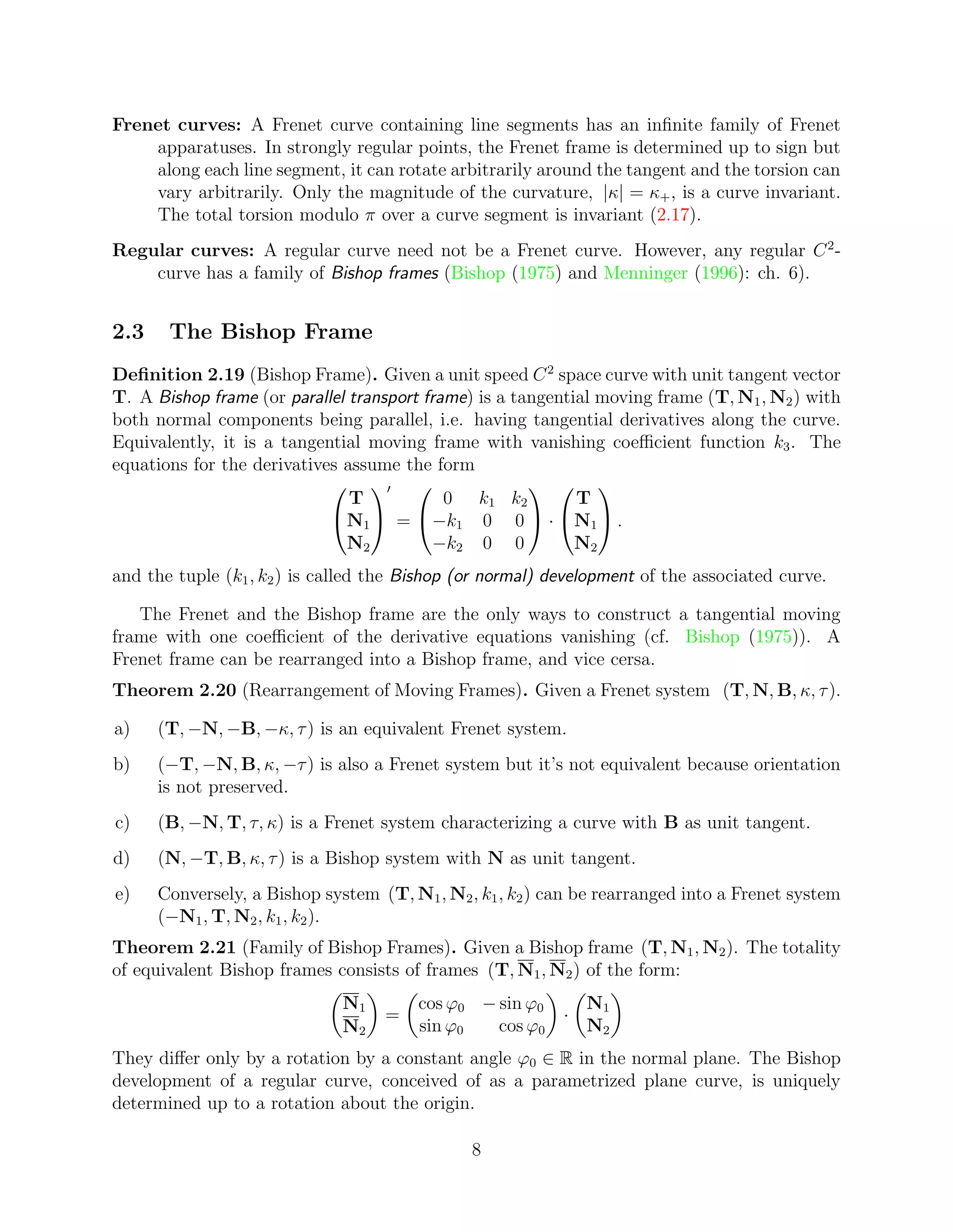 Frenet Curves and Successor Curves: Generic Parametrizations of the ...