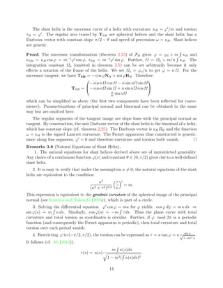 Frenet Curves and Successor Curves: Generic Parametrizations of the Helix and Slant Helix | PDF