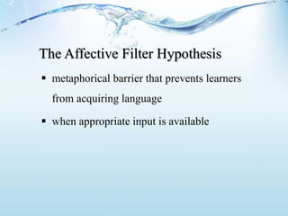 The monitor model hypothesis | PPTX