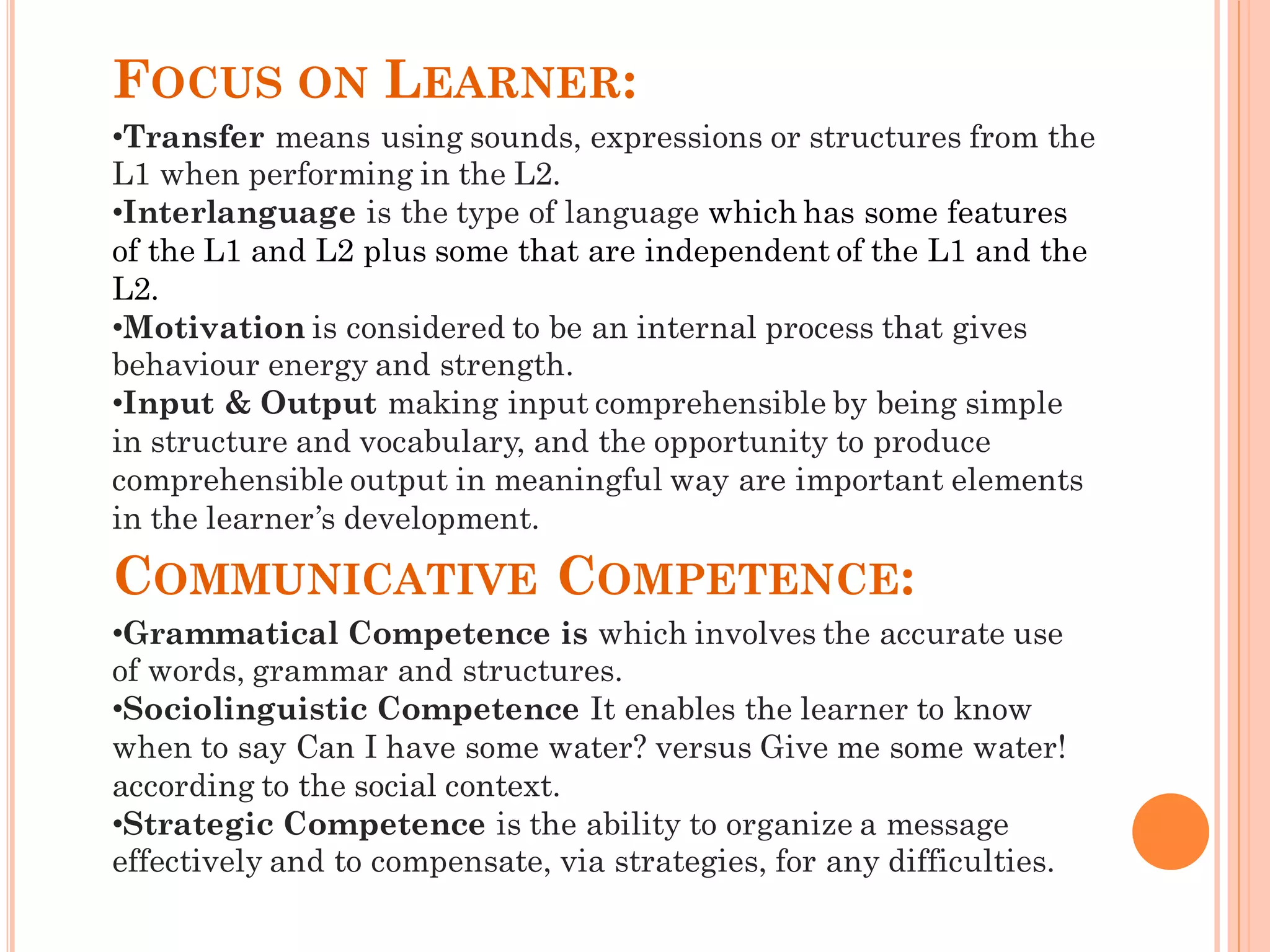 Second Language Acquisition - Presentation Slides - By Rehan Butt | PDF