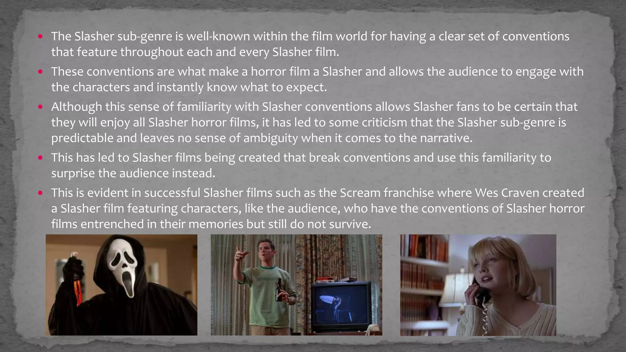 Slasher conventions | PPTX