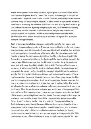 Slasher film poster overview | DOCX
