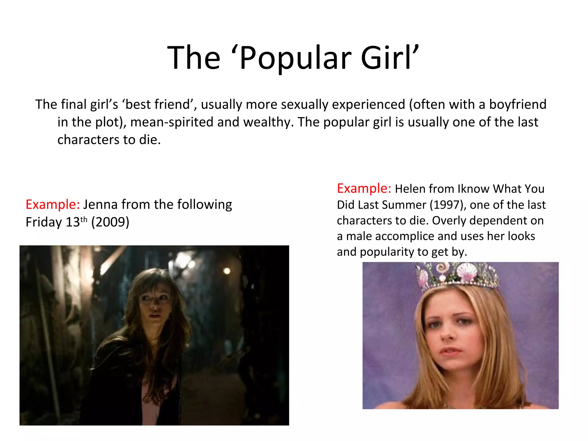 Slasher Characters in Horror | PPT