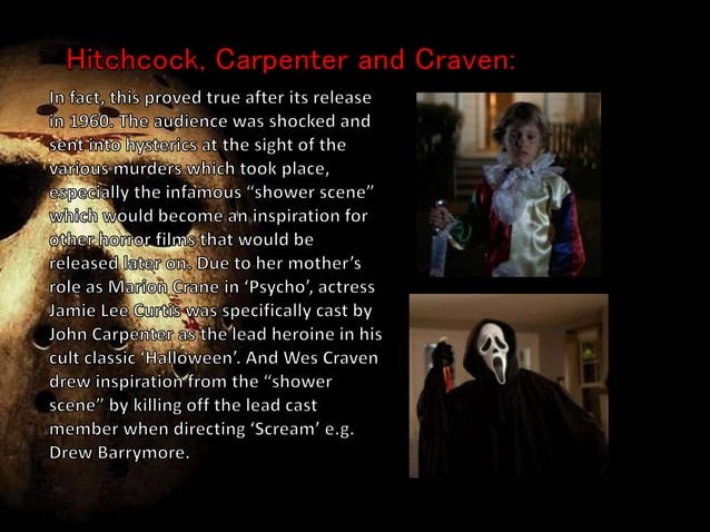 Slasher Movies and Body Horror | PPTX